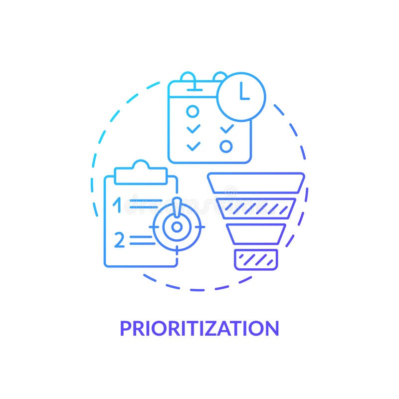 Prioritization Blue Gradient Concept Icon Stock Vector - Illustration ...