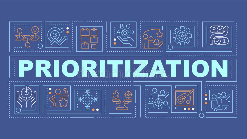 Prioritization Blue Word Concept Stock Vector - Illustration of graphic ...