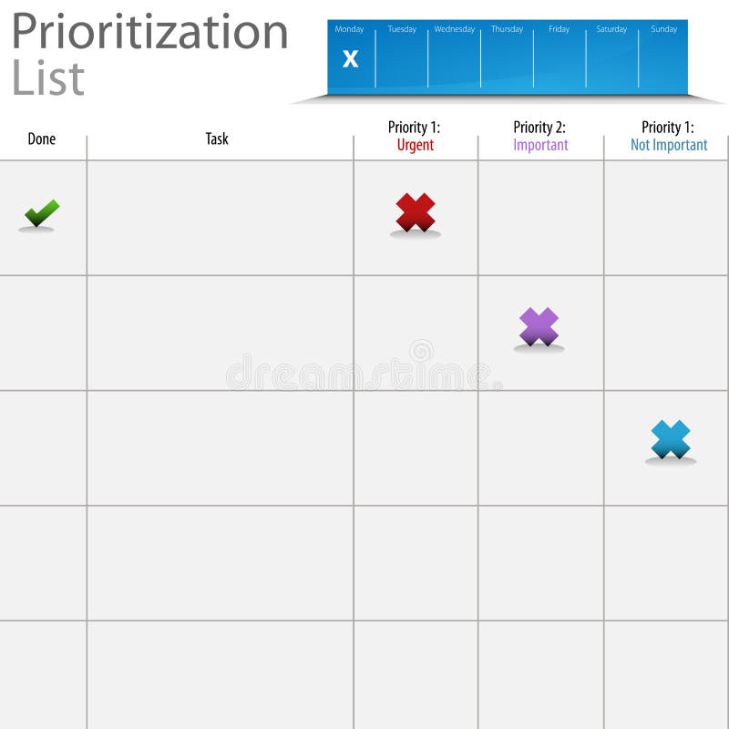 Prioritization List Chart stock vector. Illustration of business - 22981781