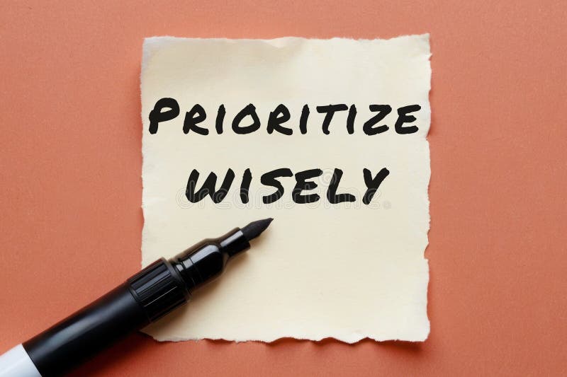 Prioritize Wisely Inscription Text Words on Paper Stock Illustration ...