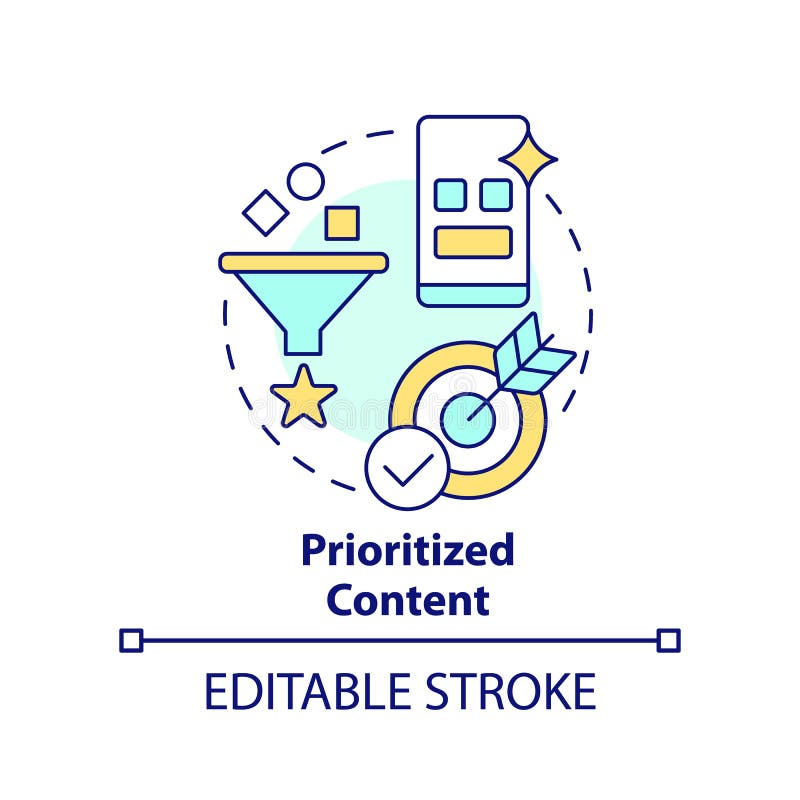 Prioritized Content Concept Icon Stock Vector - Illustration of device ...