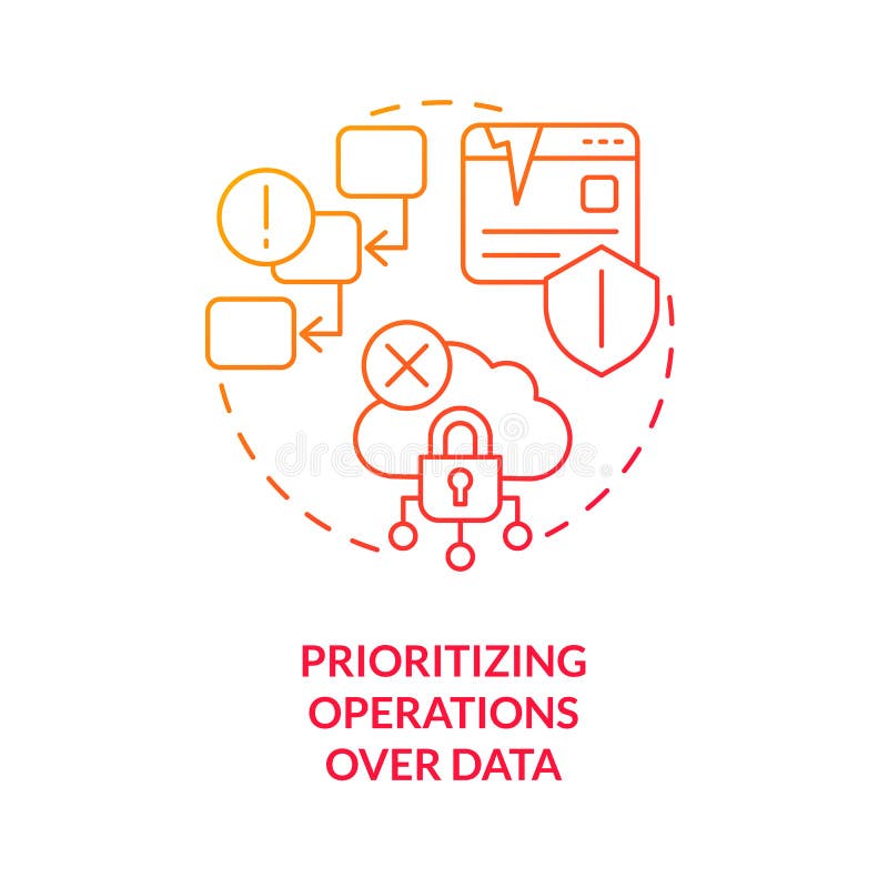 Prioritizing Operations Over Data Red Gradient Concept Icon Stock ...