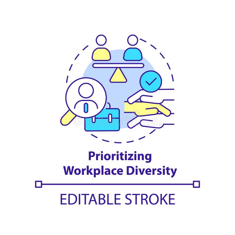 Prioritizing Workplace Diversity Concept Icon Stock Vector ...