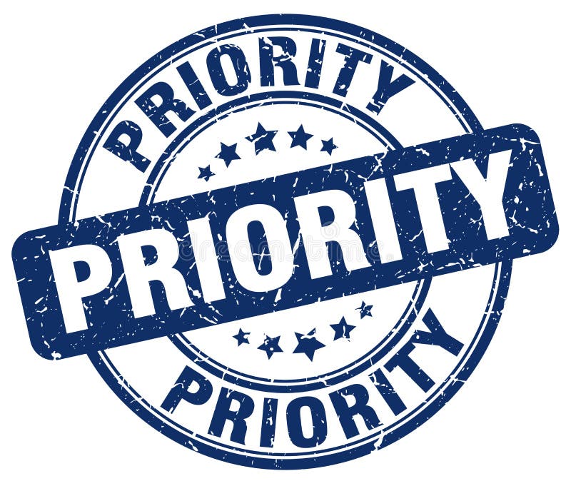 Priority Blue Grunge Round Vintage Stamp Stock Vector - Illustration of ...