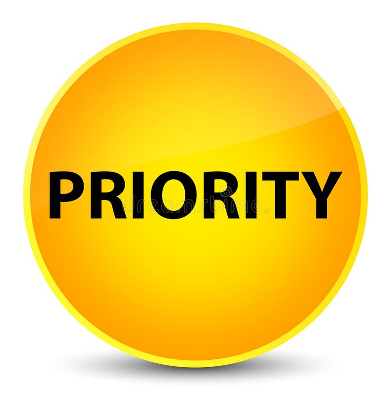 Priority Elegant Yellow Round Button Stock Illustration - Illustration ...