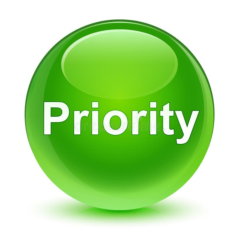 Priority Glassy Green Round Button Stock Illustration - Illustration of ...