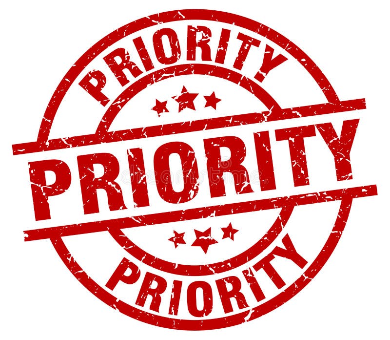 Priority Red Grunge Round Vintage Stamp Stock Vector - Illustration of ...