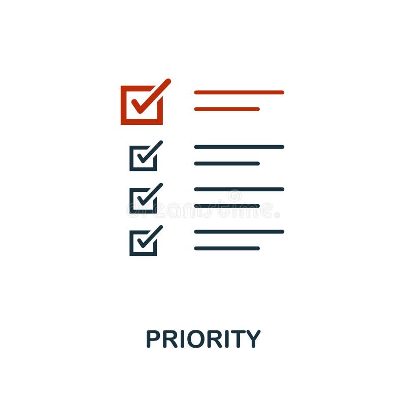 Priority Icon in Two Color Design. Red and Black Style Elements from ...