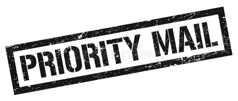 PRIORITY MAIL Black Grungy Rectangle Stamp Stock Illustration ...