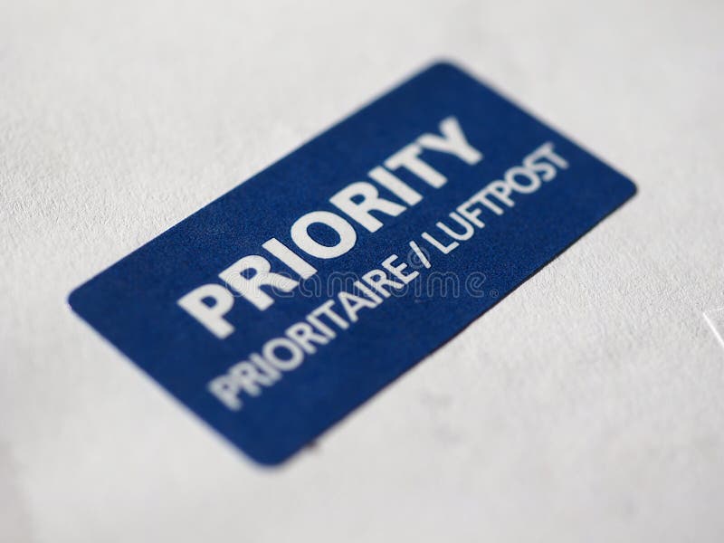 Priority mail label stock image. Image of priority, german - 81698071