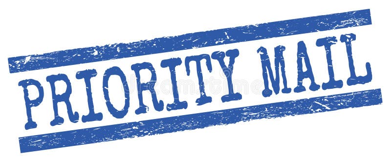 PRIORITY MAIL Text on Blue Lines Stamp Sign Stock Illustration ...