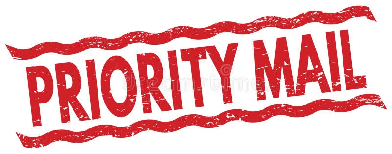 PRIORITY MAIL Text on Red Lines Stamp Sign Stock Illustration ...