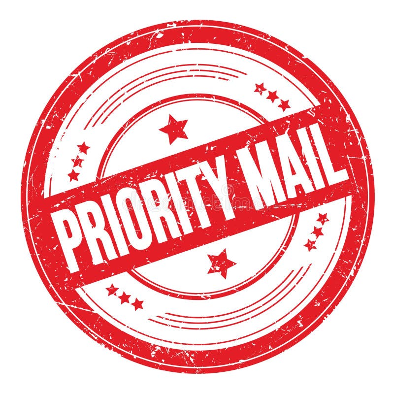 Priority Mail Rectangular Stamp. Stock Vector - Illustration of ...