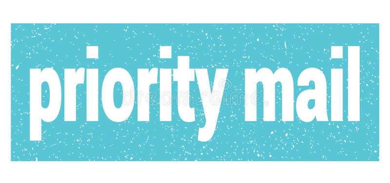 Priority Mail Text Written on Blue Stamp Sign Stock Illustration ...