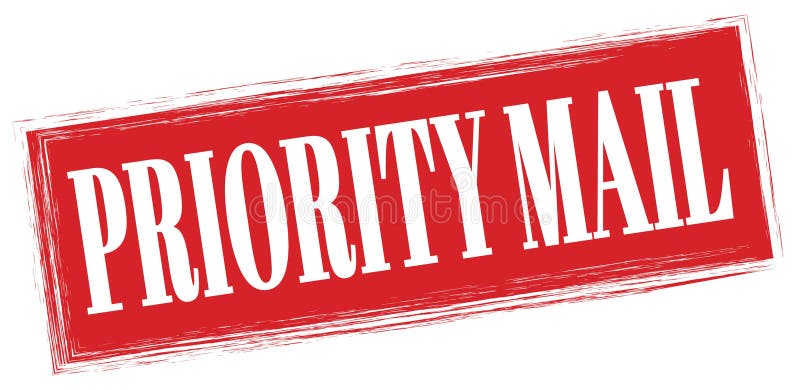 PRIORITY MAIL Text Written on Red Stamp Sign Stock Illustration ...