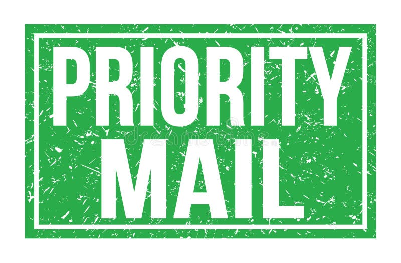 Priority Mail Rectangular Stamp. Stock Vector - Illustration of ...