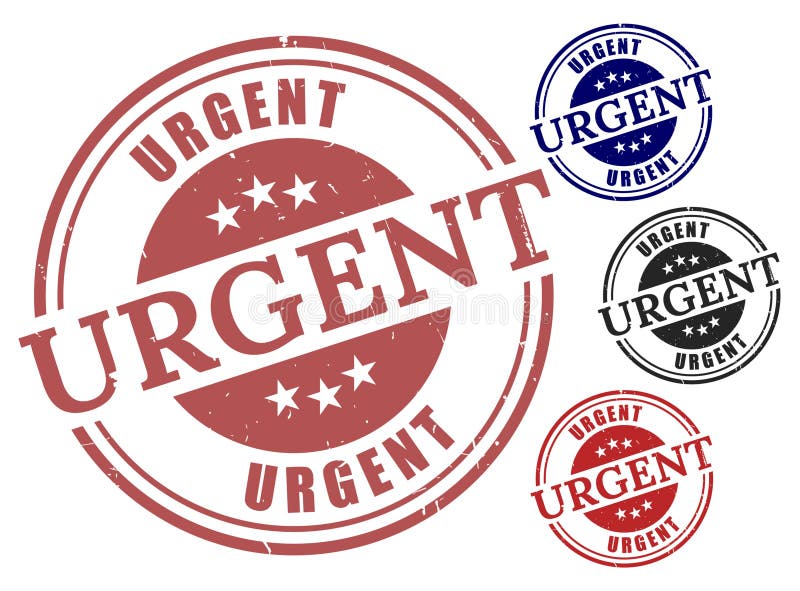 Priority Message Stamp Set, Urgent Grunge Rubber Label Collection Stock ...