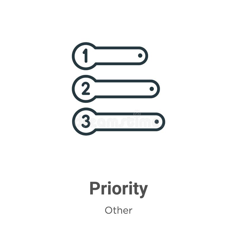 Priority Outline Vector Icon. Thin Line Black Priority Icon, Flat ...