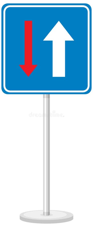 Priority Over Oncoming Vehicles Traffic or Road Sign Rule. Car is ...