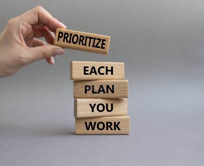 Priority Symbol. Wooden Blocks with Words Prioritize Your Work ...