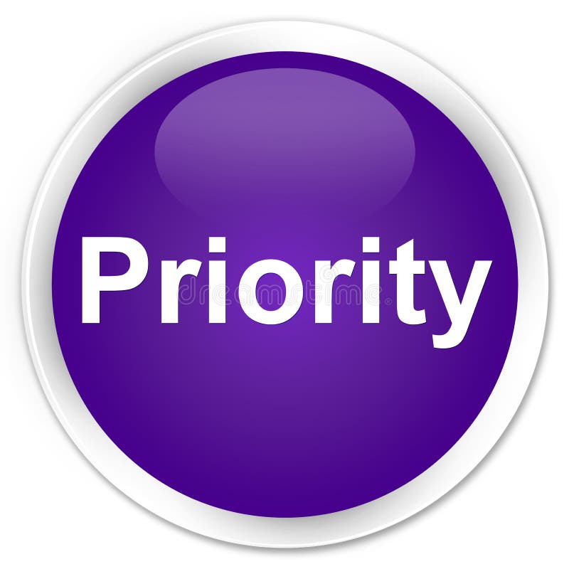 Priority Premium Purple Round Button Stock Illustration - Illustration ...