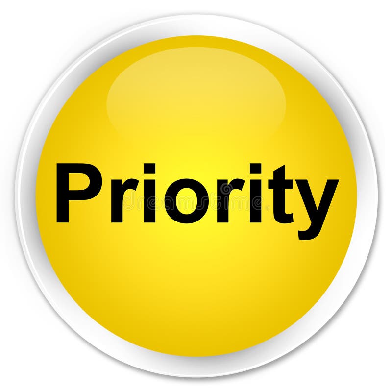 Priority Premium Yellow Round Button Stock Illustration - Illustration ...