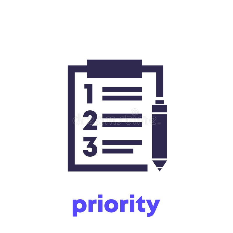 Priority, Prioritize Icon on White Stock Vector - Illustration of ...