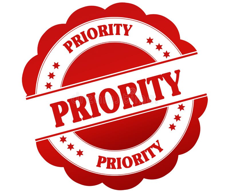 PRIORITY Red Round Rubber Stamp Stock Illustration - Illustration of ...