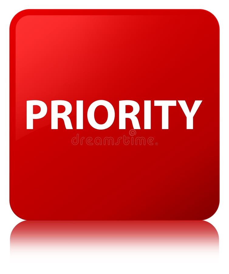 Priority red square button stock illustration. Illustration of ...