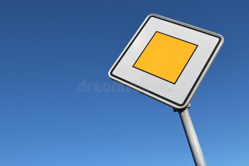 German Priority Road Sign stock image. Image of backgrounds - 88066643