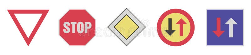 Priority Road Signs of Europe. Road Signs of Europe Stock Vector ...