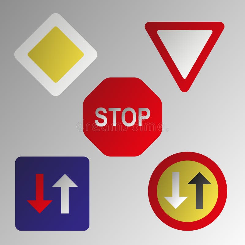 Priority Road Signs of Europe. Road Signs of Europe Stock Vector ...
