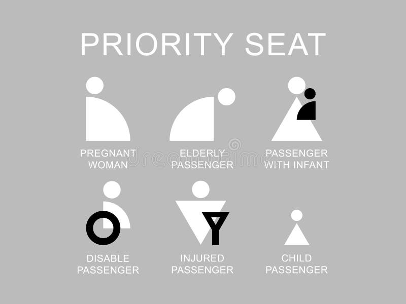 Priority Seat Sticker. Using in Public Transportation, Like Bus, Train ...