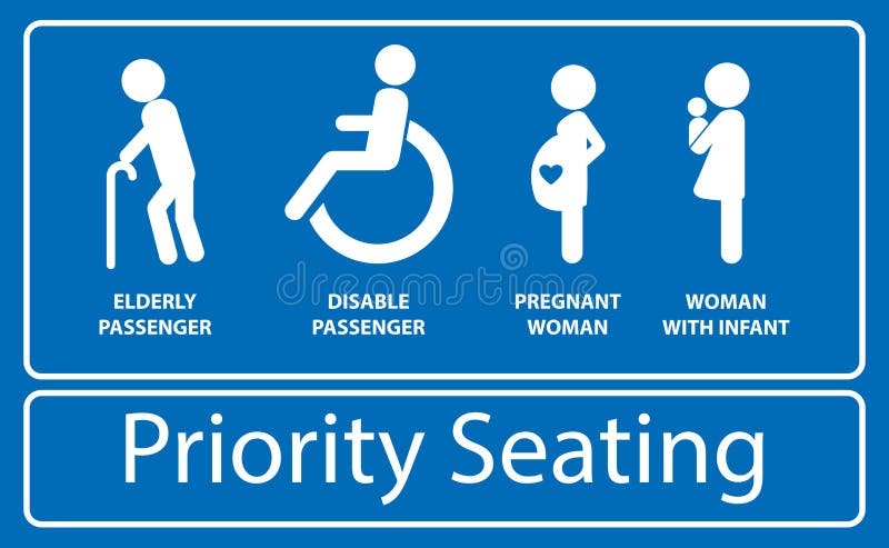 Priority seat stock vector. Illustration of blue, people - 84088161