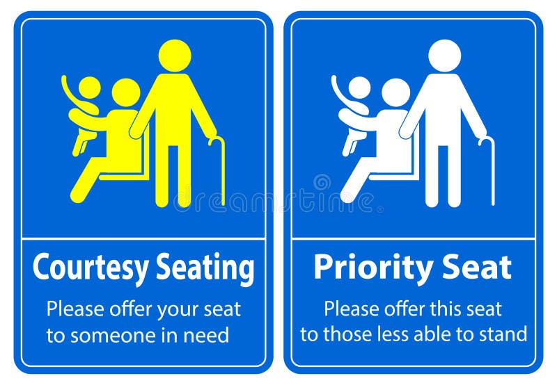 Priority Seat Sticker. Using in Public Transportation, Like Bus, Train ...