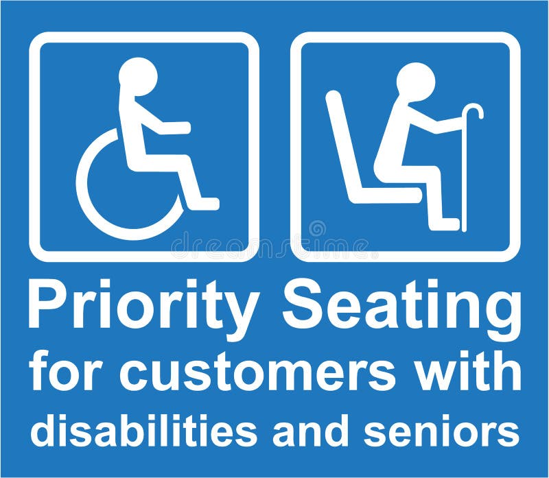 Priority Seating for Customers with Disabilities and Seniors Sign ...