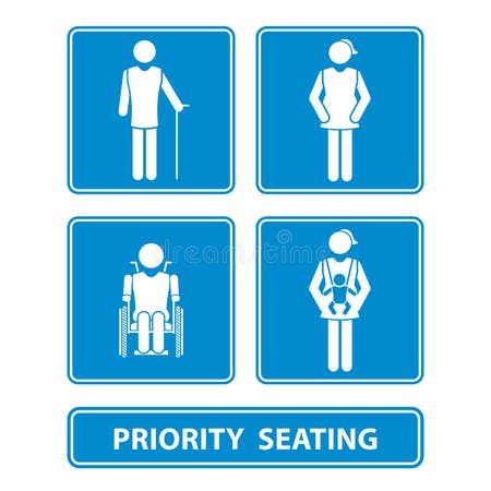 Priority seating sign stock illustration. Illustration of pain - 66495930