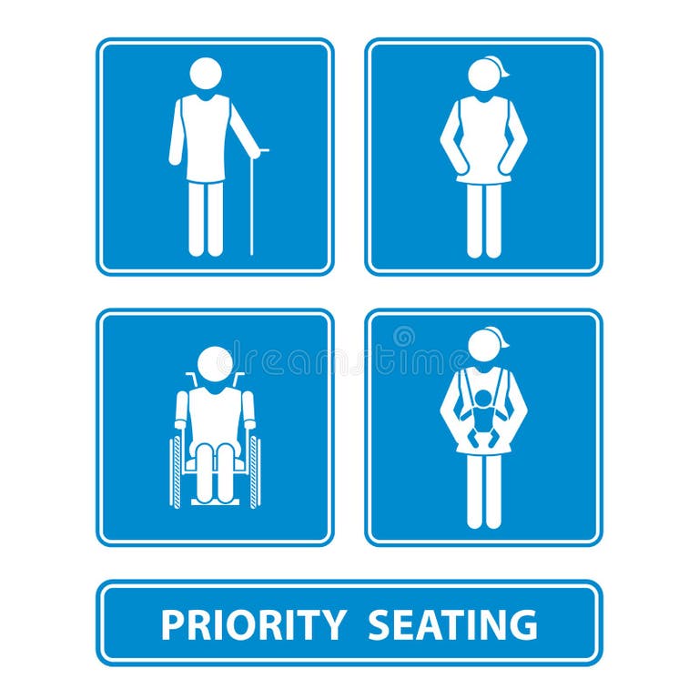 Priority seating sign stock illustration. Illustration of pain - 66495930