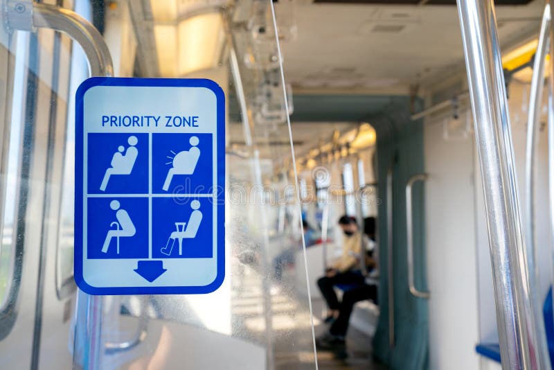 Priority Seating Zone for Elderly and Pregnant People Stock Photo ...