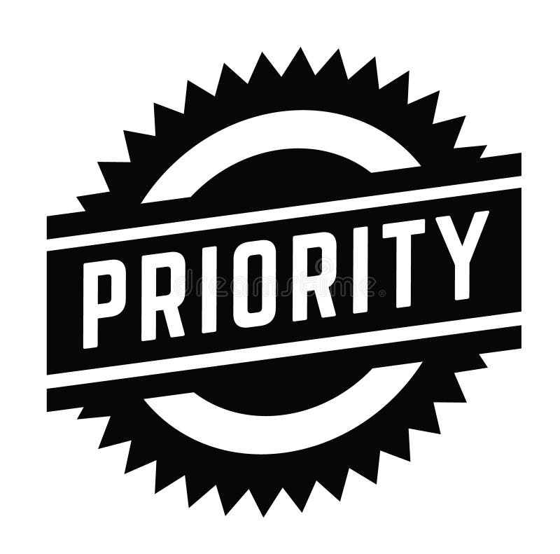 Priority stamp on white stock vector. Illustration of deadline - 124382296