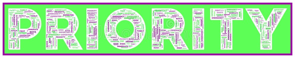 PRIORITY Text Filled with Related Keywords of Various Sizes. Priority ...