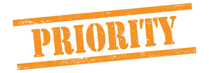PRIORITY Text on Orange Grungy Lines Stamp Stock Illustration ...