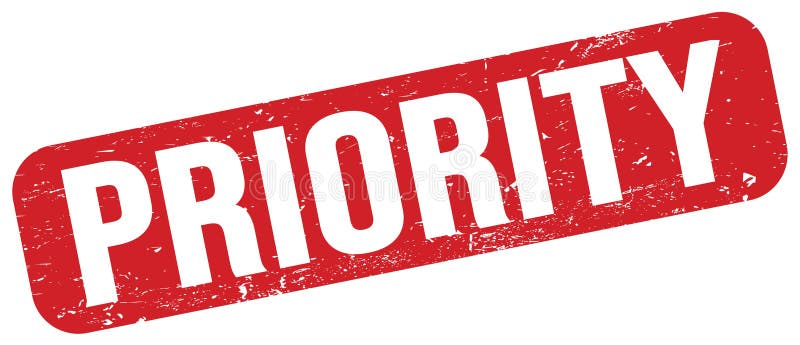 PRIORITY Text on Red Grungy Stamp Sign Stock Illustration ...