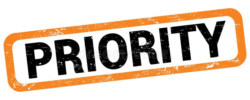 PRIORITY Text Written on Orange-black Rectangle Stamp Stock ...