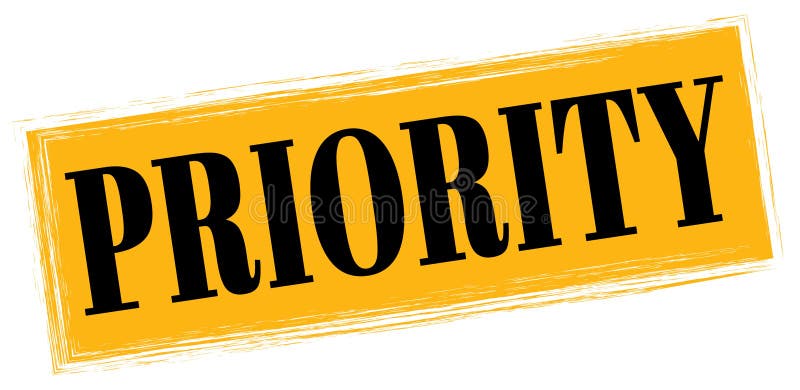 PRIORITY Text Written on Orange-black Stamp Sign Stock Illustration ...