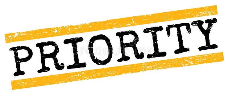 PRIORITY Text on Yellow-black Grungy Lines Stamp Sign Stock ...