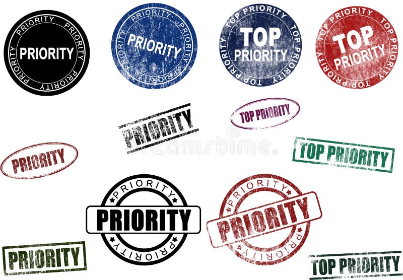 Priority & Top Priority Stamps Seals Set (Vector) Stock Vector ...