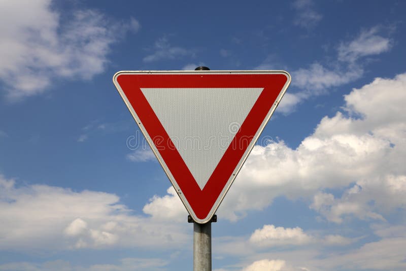 Give Way Priority Yield Road Traffic Roadsign Sign Stock Image - Image ...