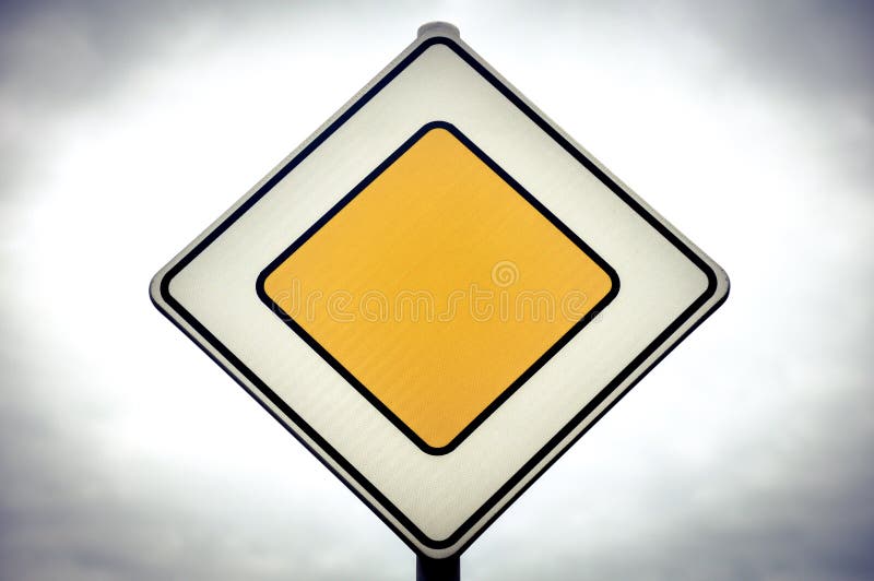 Priority Traffic or Road Sign Stock Image - Image of communication ...