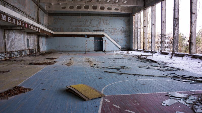 Pripyat Gymnasium stock image. Image of concrete, court - 38097417